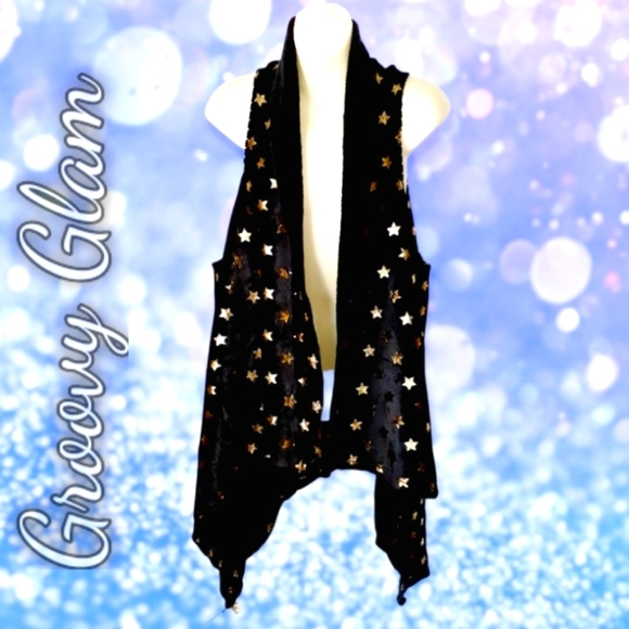 Groovy Glam | Jackets & Coats | Groovy Glam Handmade Gold Stars Black ...